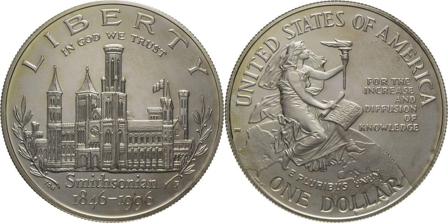 USA 1 Dollar 1996 P Smithsonian 150th Anniversary PP | MA-Shops