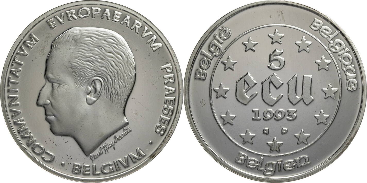Belgien 5 Ecu 1993 Präsidentschaft im Europäischen Rat vz-st | MA-Shops