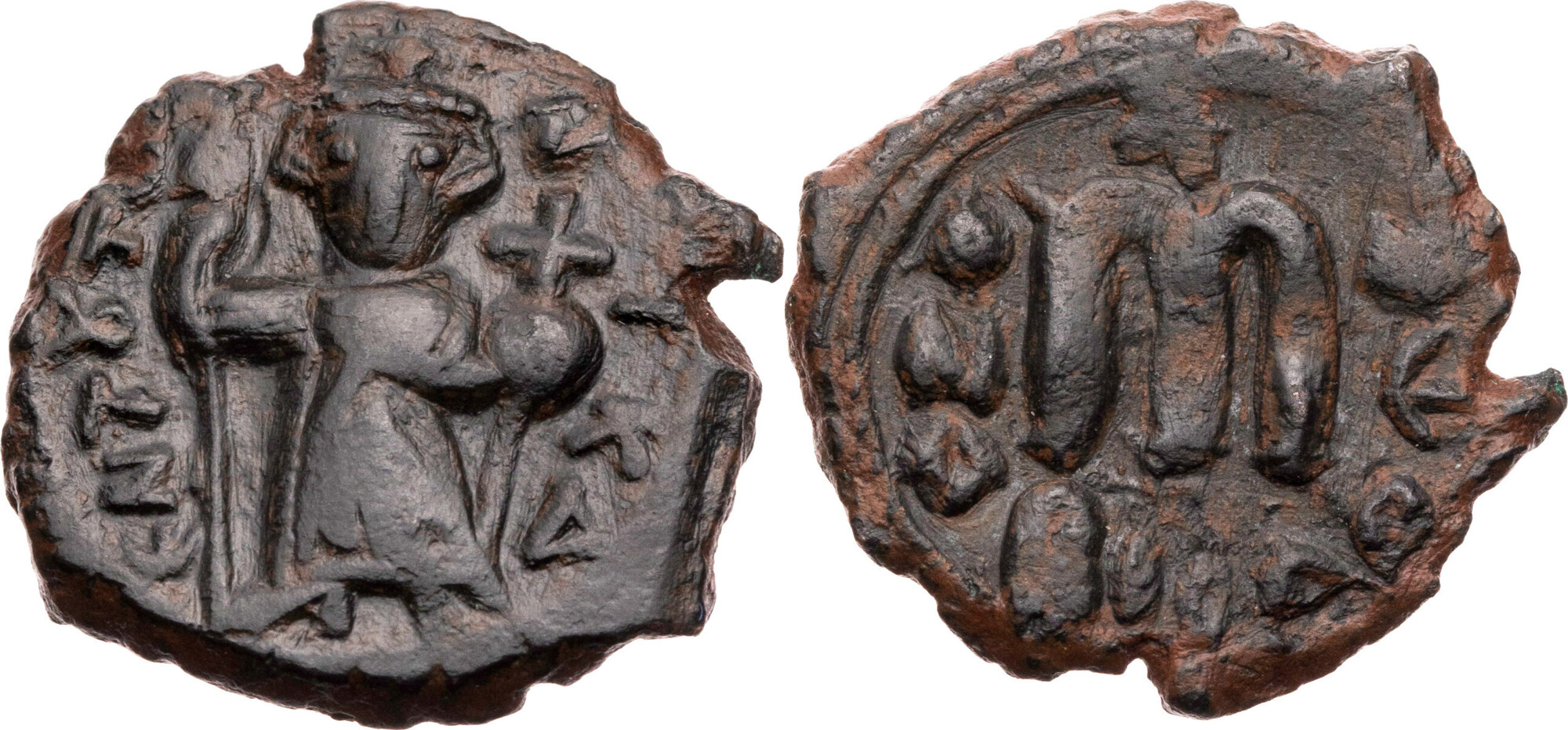 Byzanz Follis (40 Nummi) 642/643 Constans II. (641-668), Kaiser mit ...