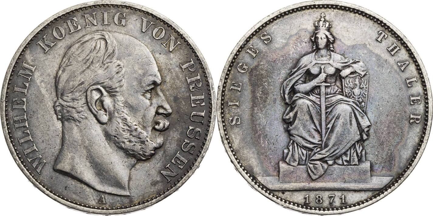 Preussen, Königreich 1871 A Wilhelm I. (1861-1888) - Siegestaler ss ...