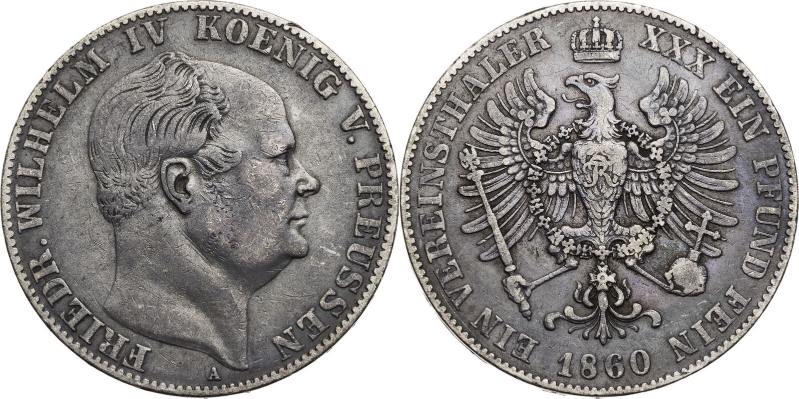 Preussen, Königreich Taler 1860 A Friedrich Wilhelm IV. (1840-1861 ...