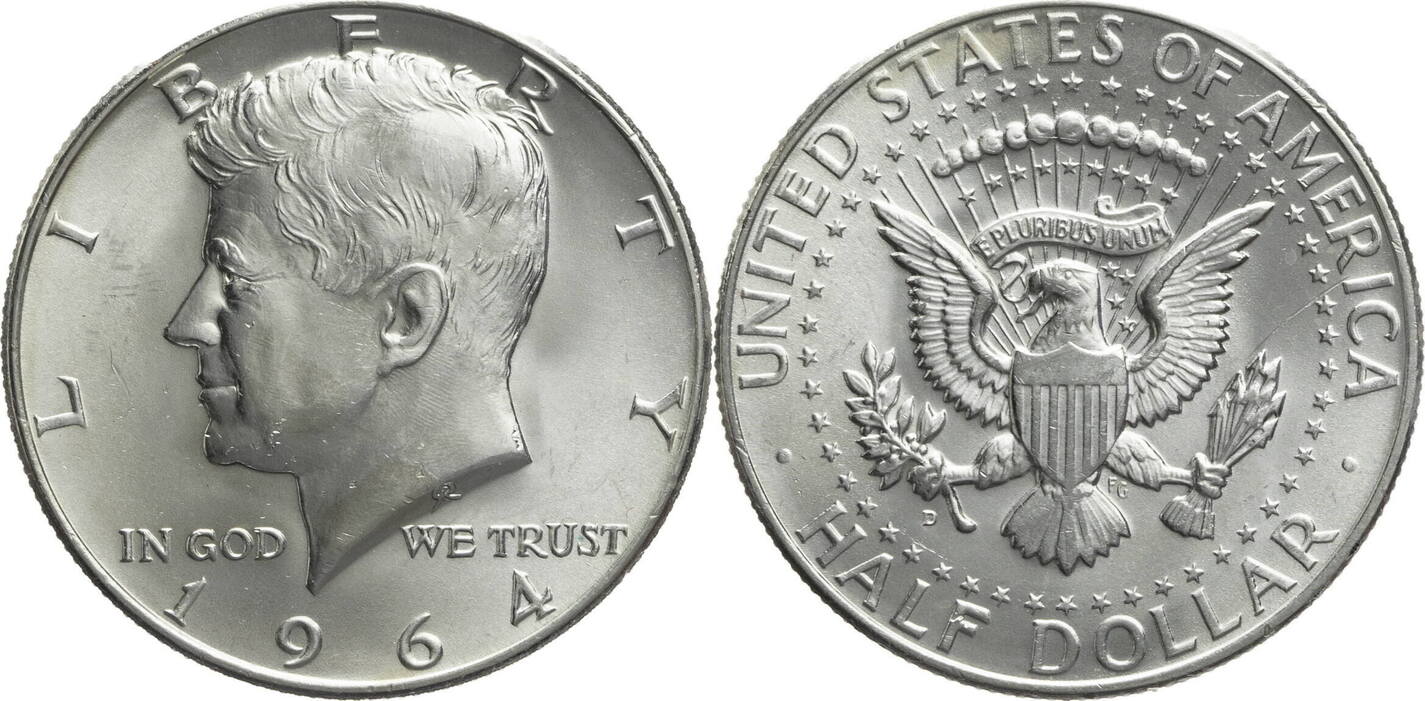 USA 1964 D Half Dollar Kennedy vz | MA-Shops