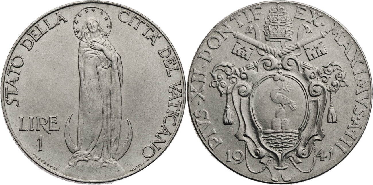 Vatikan 1 Lira 1941 Pius XII. (1939-1958) - Kursmünze (1940-1941) f.vz | MA-Shops