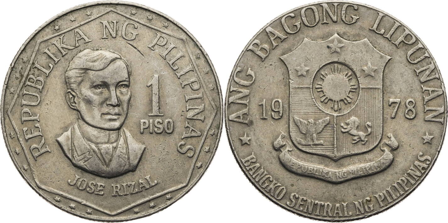 Philippinen 1 Piso 1978 Jose Rizal - Kursmünze (1975-1982) ss | MA-Shops