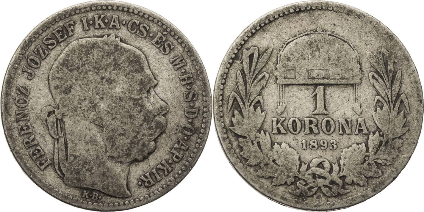Ungarn 1 Krone 1893 Franz Joseph (1848-1916) schön | MA-Shops