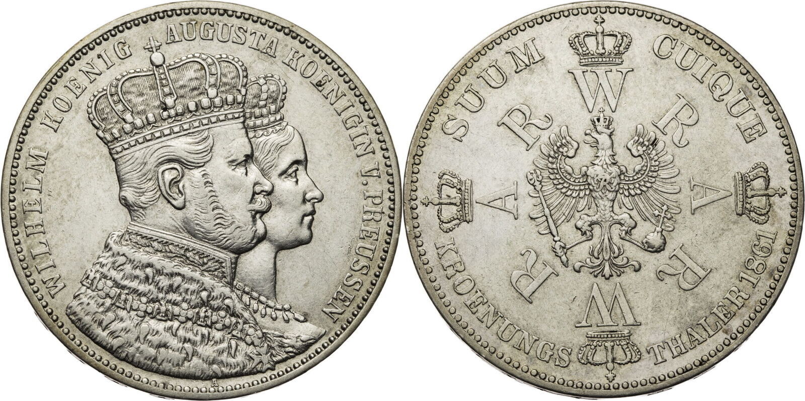 Preussen, Königreich 1 Taler 1861 Krönungstaler: König Wilhelm I. und ...