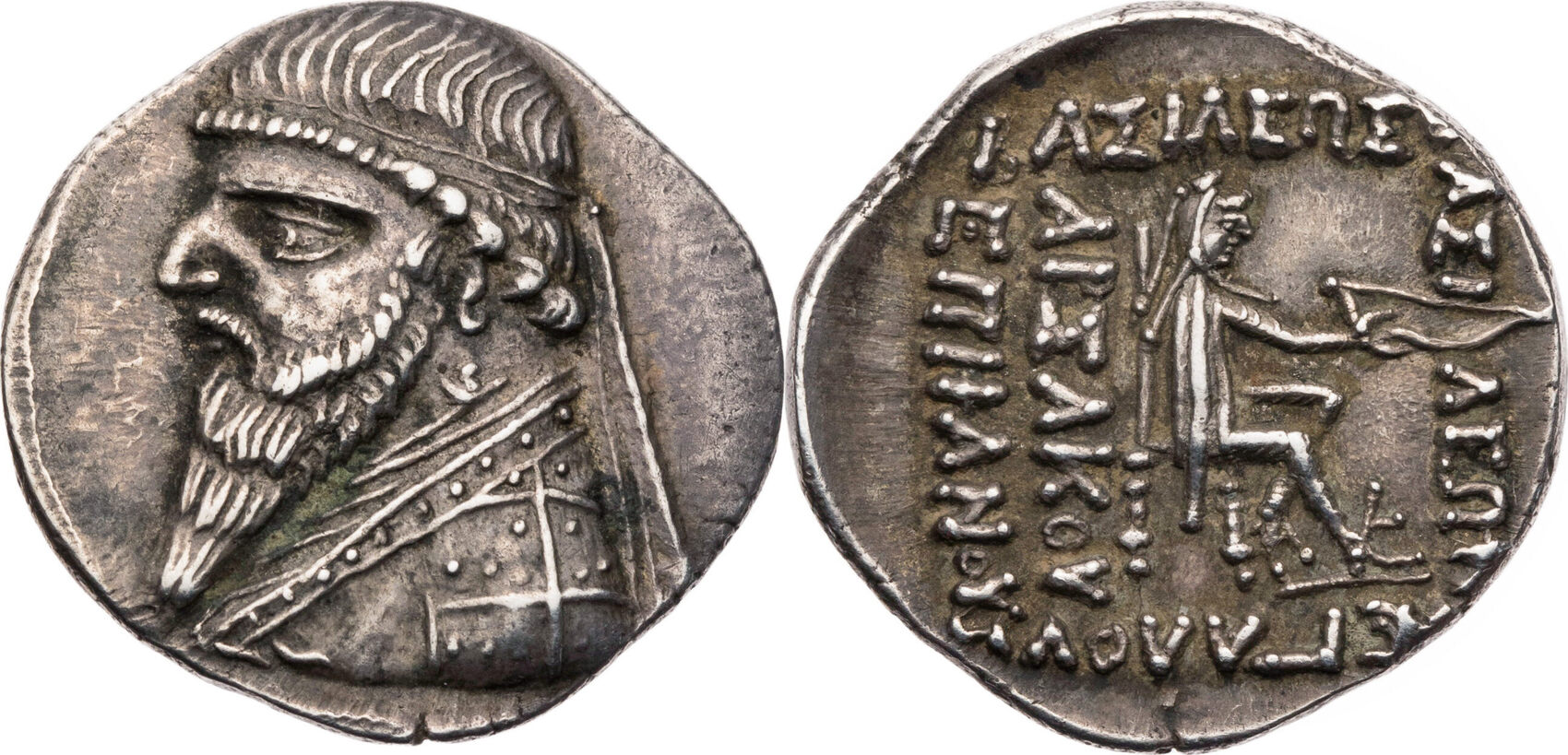 Parther, Königreich der Arsakiden Drachme 121-91 v. Chr. Mithradates II ...