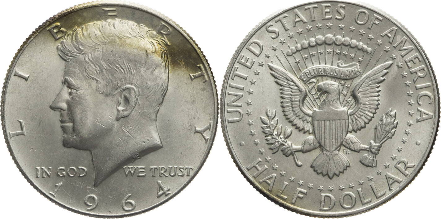 USA 1964 Half Dollar Kennedy ss-vz, angelaufen | MA-Shops