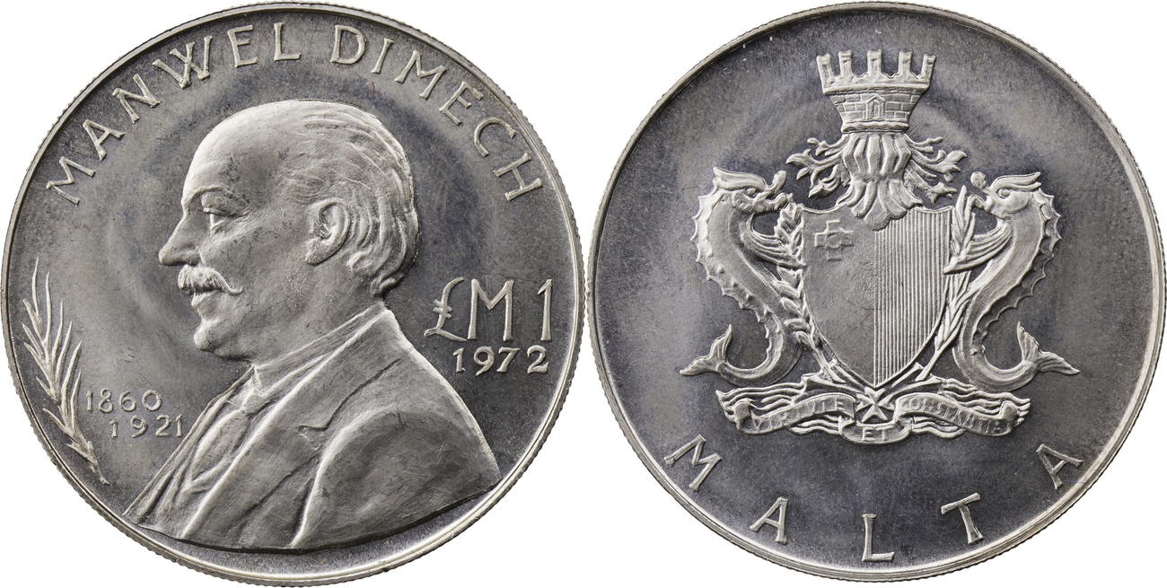 Malta 1 Lira 1972 Manwel Dimech PP- | MA-Shops