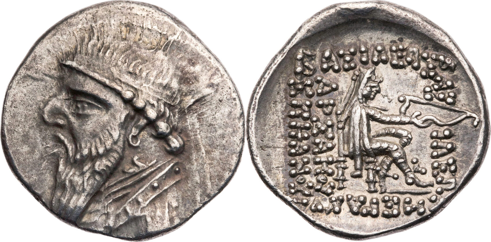 Parther, Königreich der Arsakiden Drachme 121-91 v. Chr. Mithradates II ...