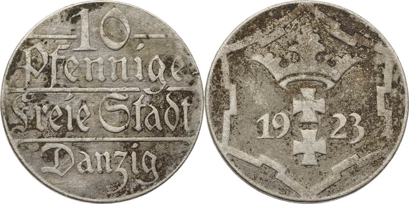 Danzig 10 Pfennige 1923 (A) Kursmünze ss | MA-Shops