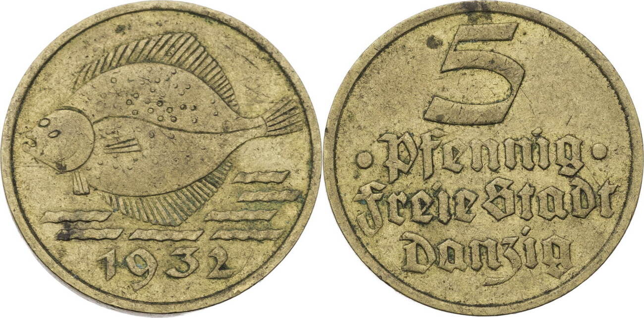Danzig 5 Pfennige 1932 (A) Flunder ss | MA-Shops