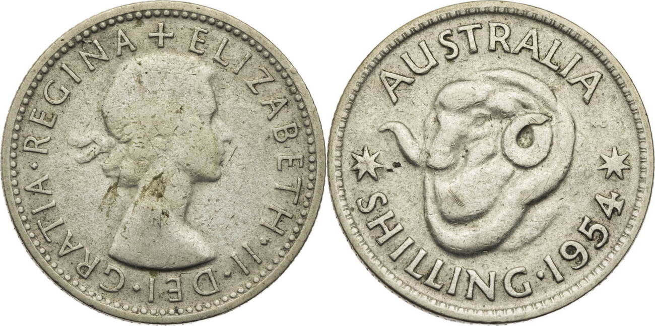 Australien Shilling 1954 Elisabeth II. (1952-2022) - Kursmünze (1953 ...