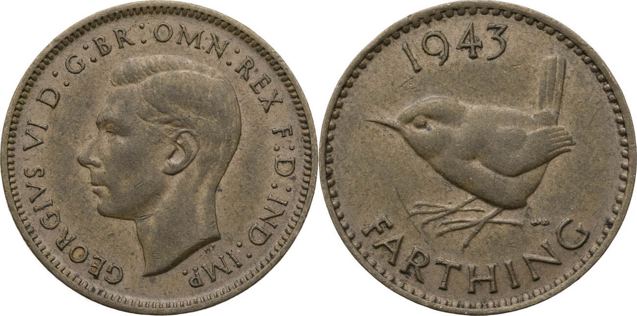 Großbritannien Farthing 1943 George VI. (1936-1952) - Kursmünze (1937-1948) ss | MA-Shops