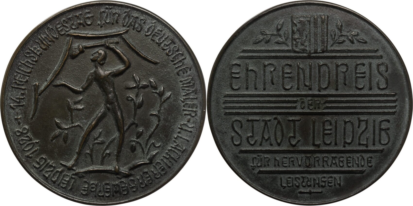 Medaille 1928 Ehrenpreis der Stadt Leipzig - Reichsbundestag für das ...
