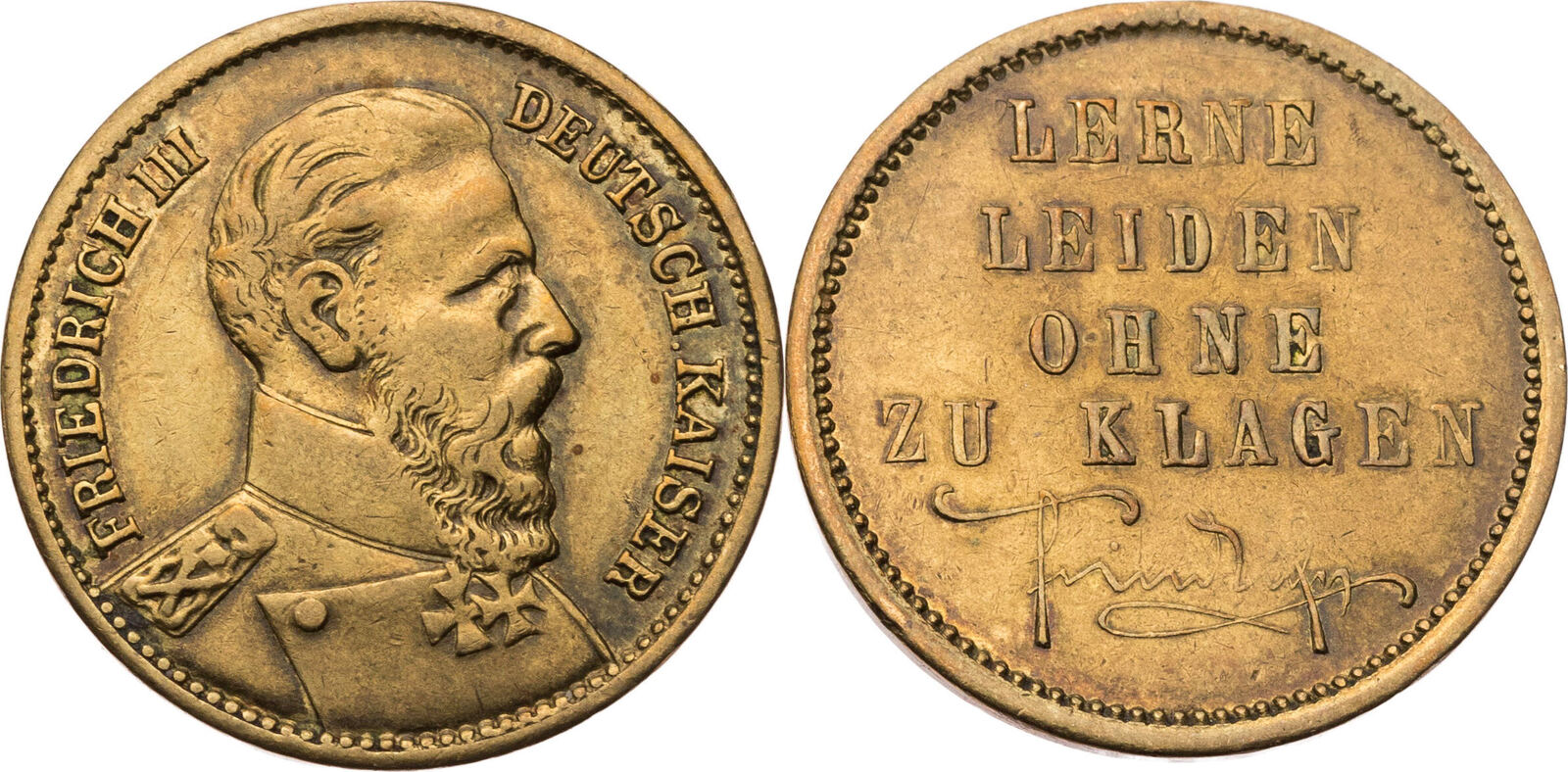 Kaiserreich Medaille 1888 Lerne Leiden ohne zu klagen ss | MA-Shops