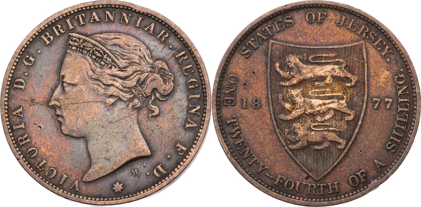 Jersey 1⁄24 Shilling 1877 H Victoria (1837-1901) - Kursmünze (1877-1894 ...