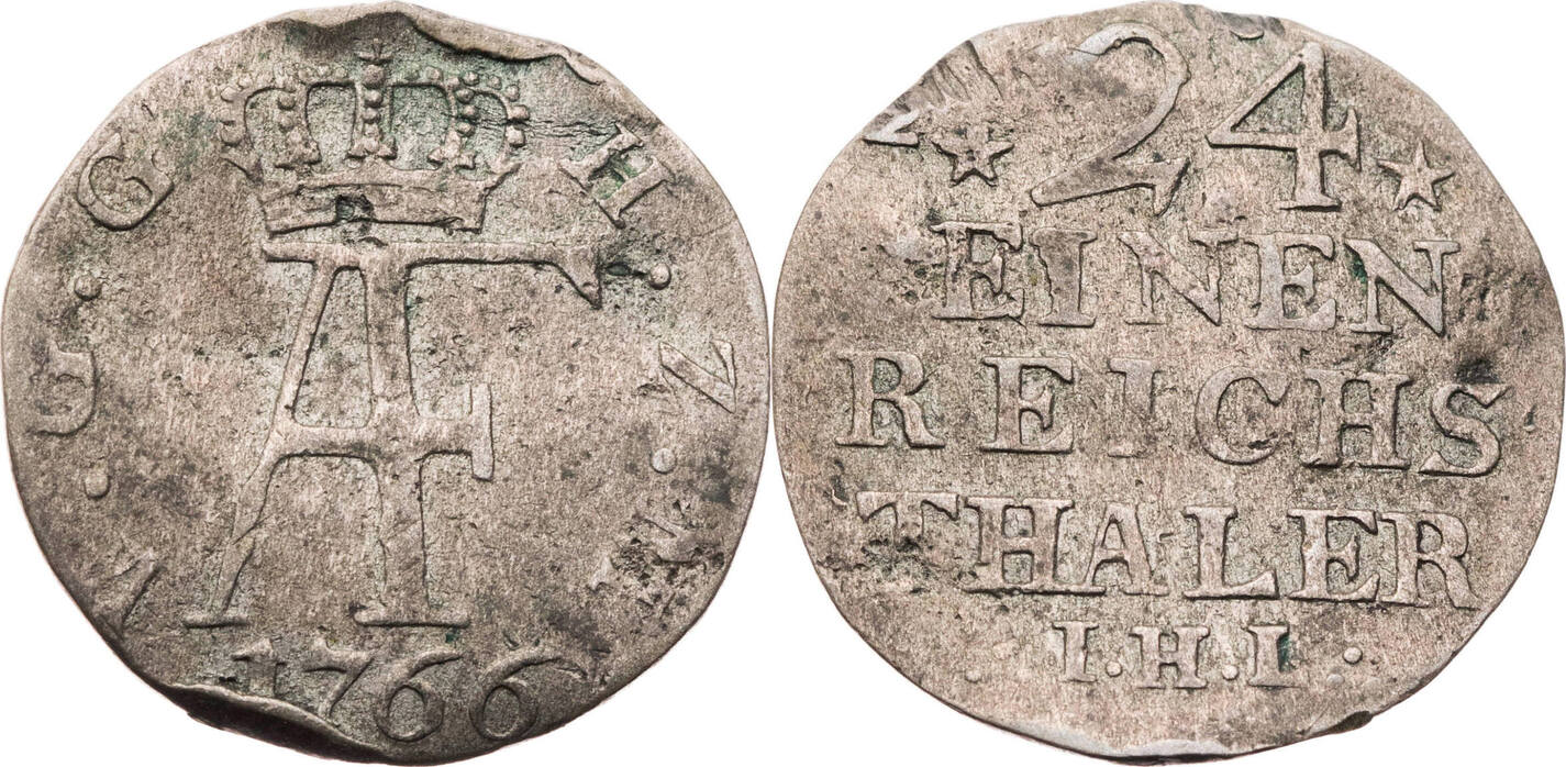 Mecklenburg-Strelitz 1/24 Taler 1766 IHL Adolf Friedrich IV. (1752-1794 ...