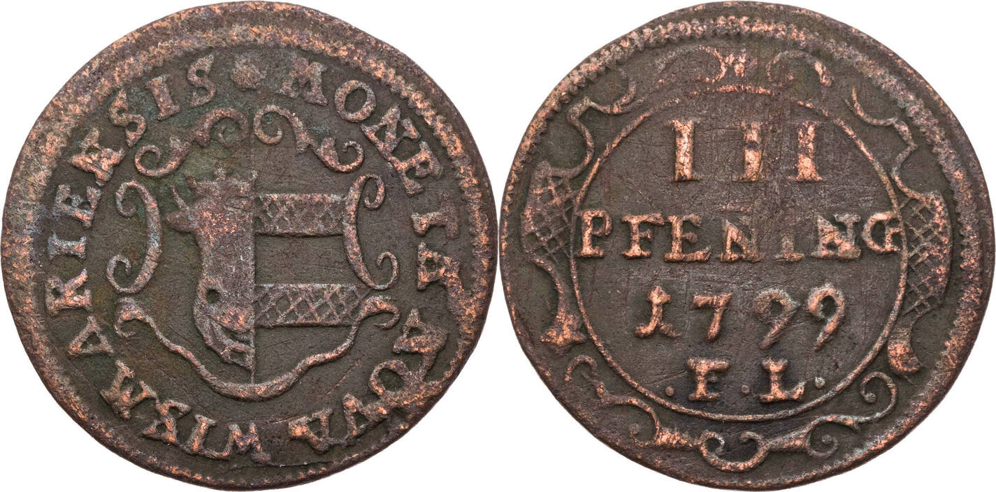 Wismar, Stadt 3 Pfennige 1799 FL ss | MA-Shops
