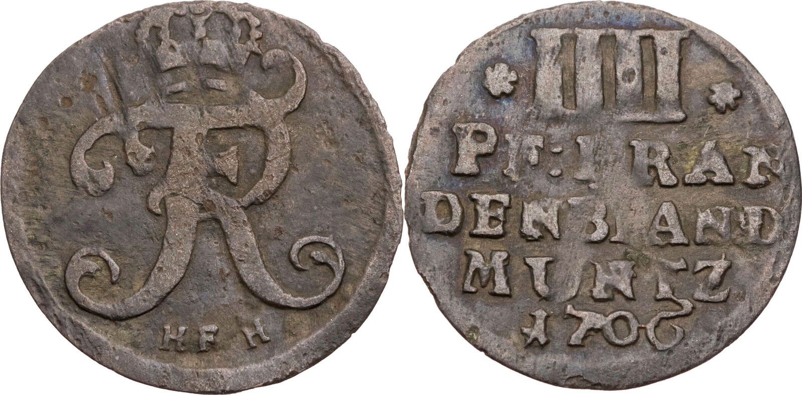 Preussen, Königreich 4 Pfennige 1706 HFH Friedrich I. (1701-1713 ...