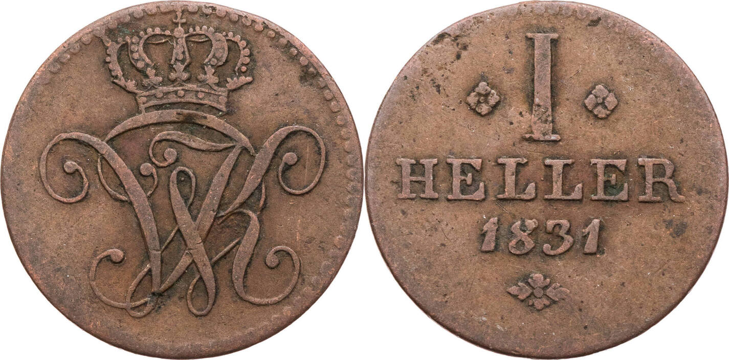 Hessen-Kassel 1 Heller 1831 Wilhelm II. (1821–1847) ss | MA-Shops
