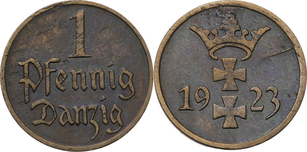 Danzig 1 Pfennig 1923 (A) Kursmünze (1923-1937) ss | MA-Shops