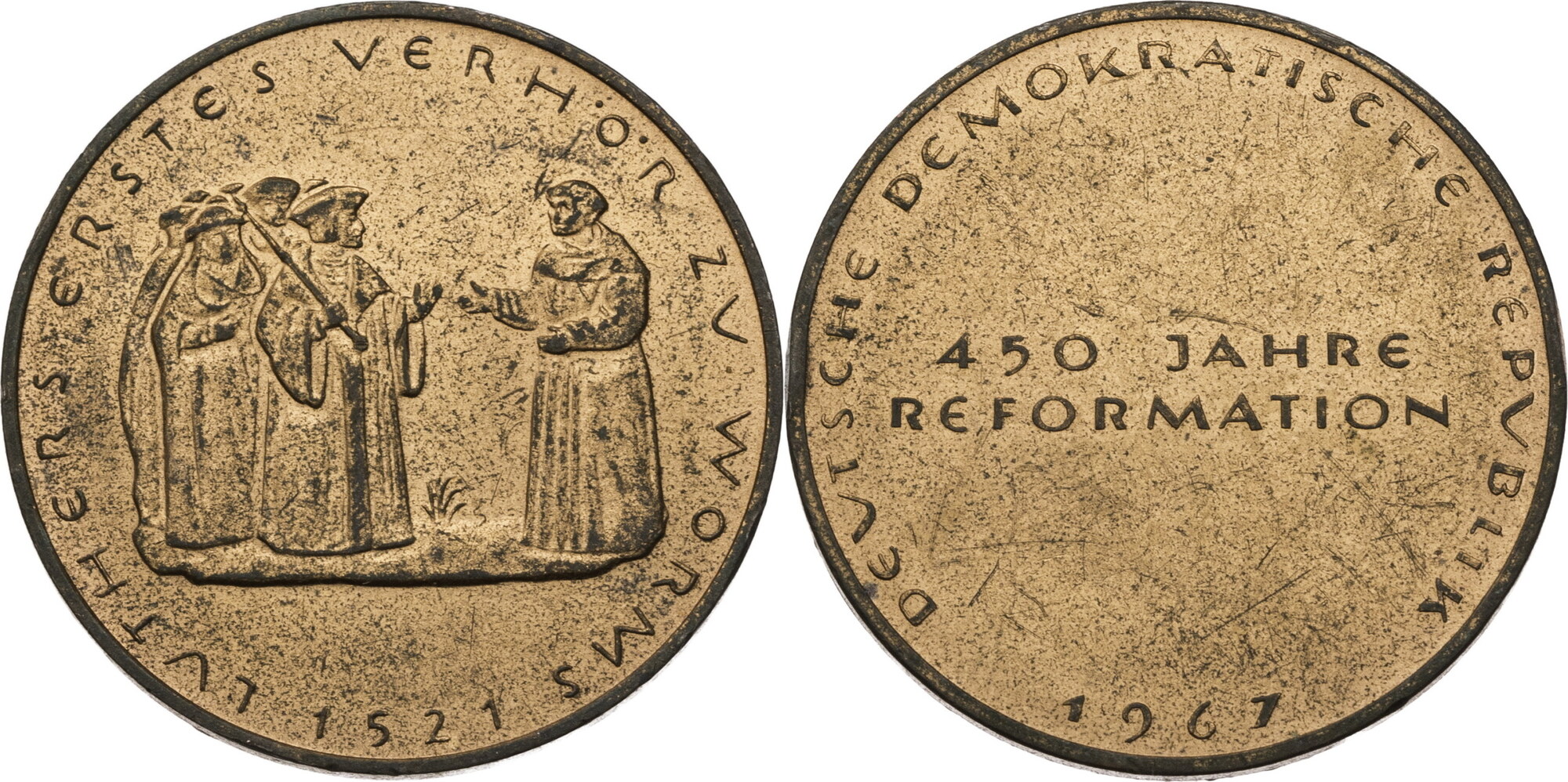 DDR Medaille 1967 Luther erstes Verhör zu Worms 1521 ss-vz | MA-Shops