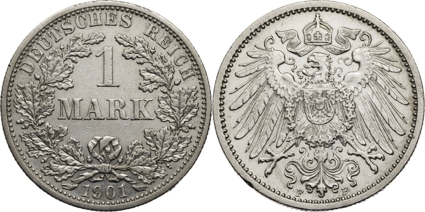 Kaiserreich 1 Mark 1901 F Kursmünze (1891-1916) vz | MA-Shops