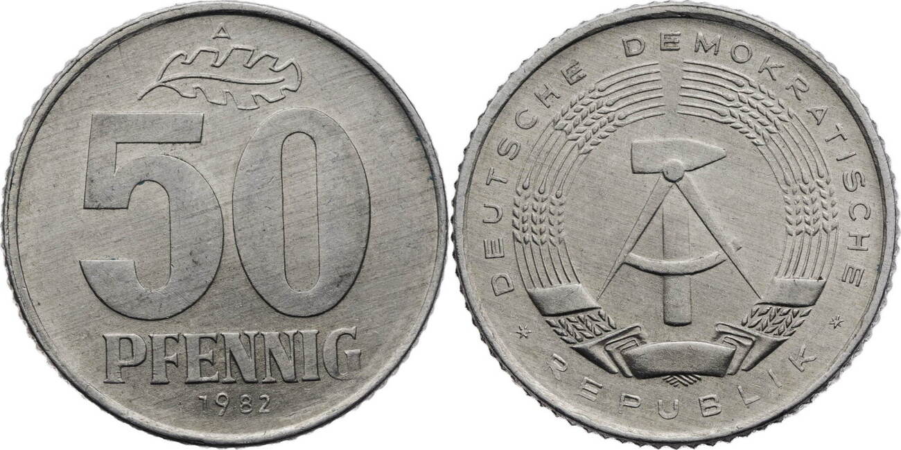 DDR 50 Pfennig 1982 A Kursmünze (1958-1990) vz | MA-Shops