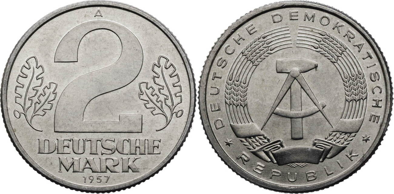 DDR 2 Mark 1957 A Kursmünze vz | MA-Shops