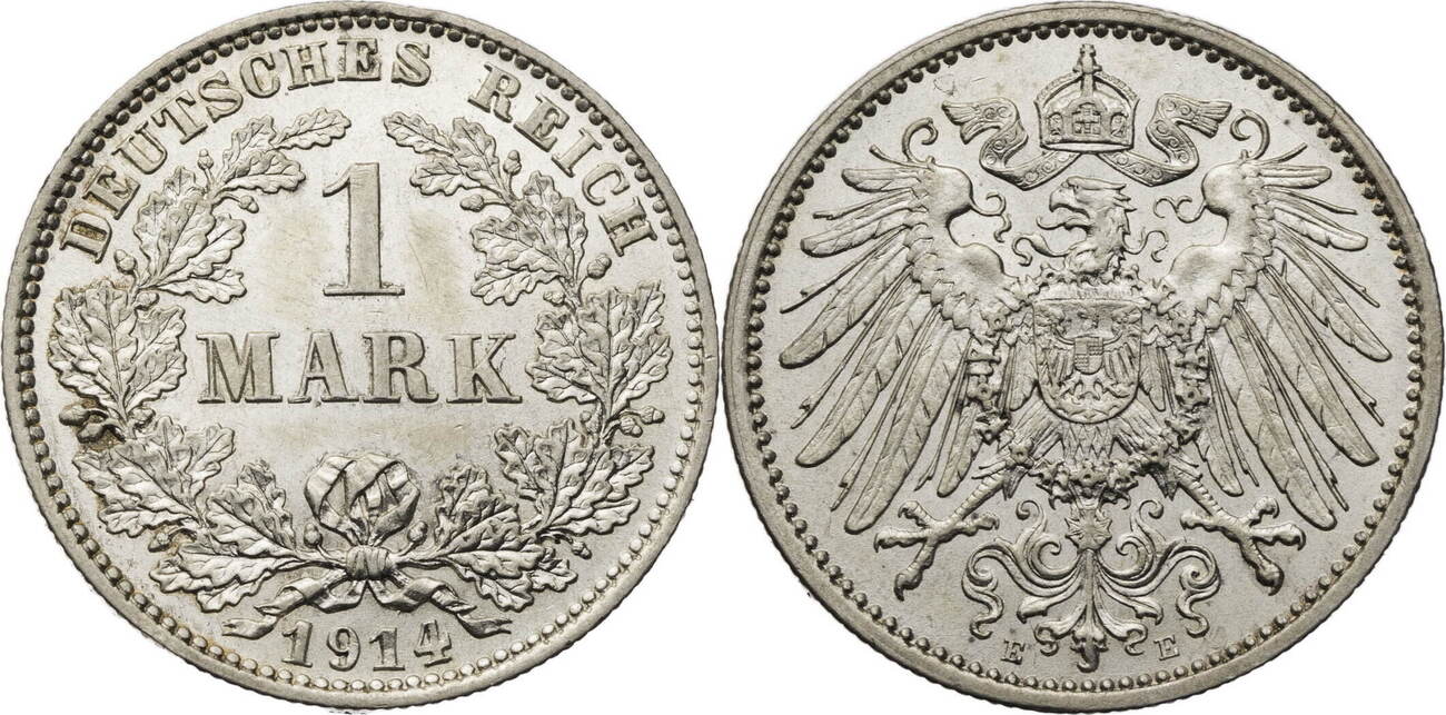 Kaiserreich 1 Mark 1914 E Kursmünze (1891-1916) f.vz, Rf. | MA-Shops