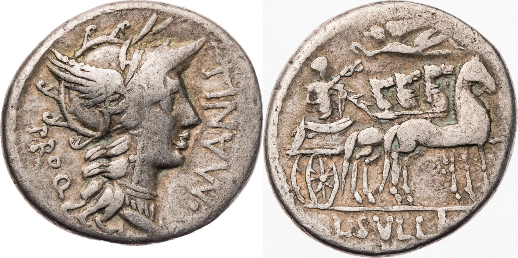 Römische Republik Denar 82 v. Chr. Lucius Cornelius Sulla mit Lucius ...