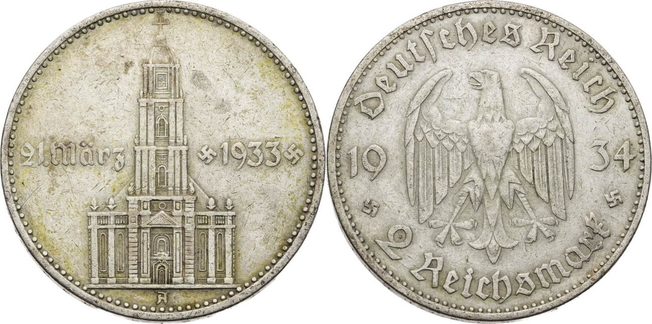 Drittes Reich 2 Reichsmark 1934 A Zum Jahrestag der Eröffnung des ...