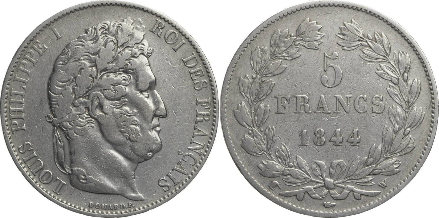 Frankreich 5 Francs 1844 A Ludwig Philipp I. (1830-1848) - Kursmünze ...