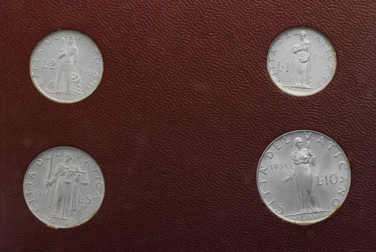 Vatikan 18 Lire 1951 Pius XII (1939-1958) - Kursmünzensatz (KMS) vz-st | MA-Shops