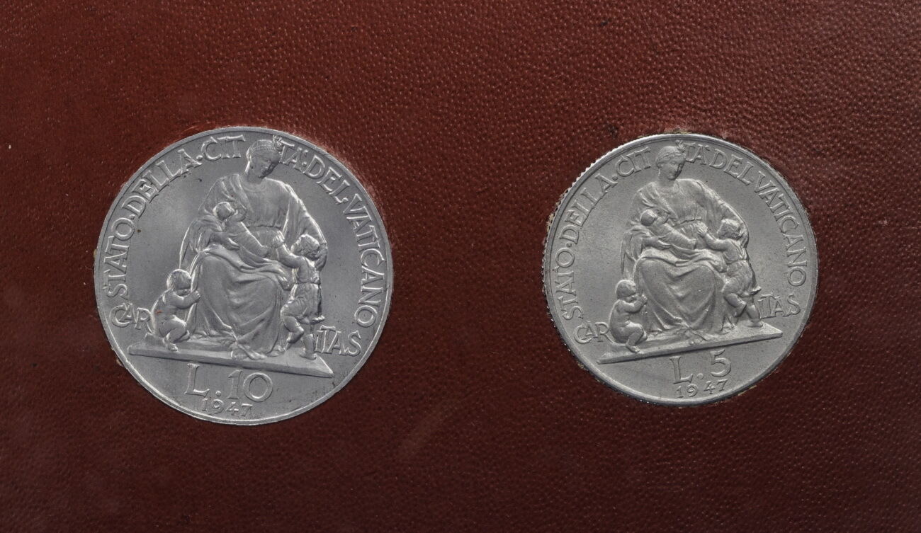 Vatikan 15 Lire 1947 Pius XII (1939-1958) - Kursmünzensatz (KMS) AN IX vz-st | MA-Shops