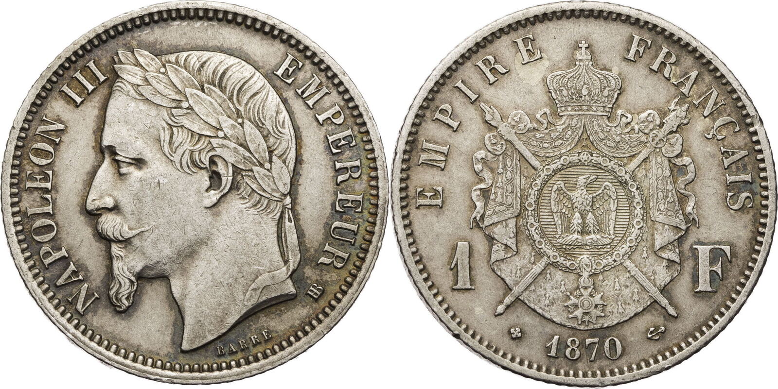 Frankreich 1 Franc 1870 BB Napoleon III. (1852-1870) ss-vz | MA-Shops