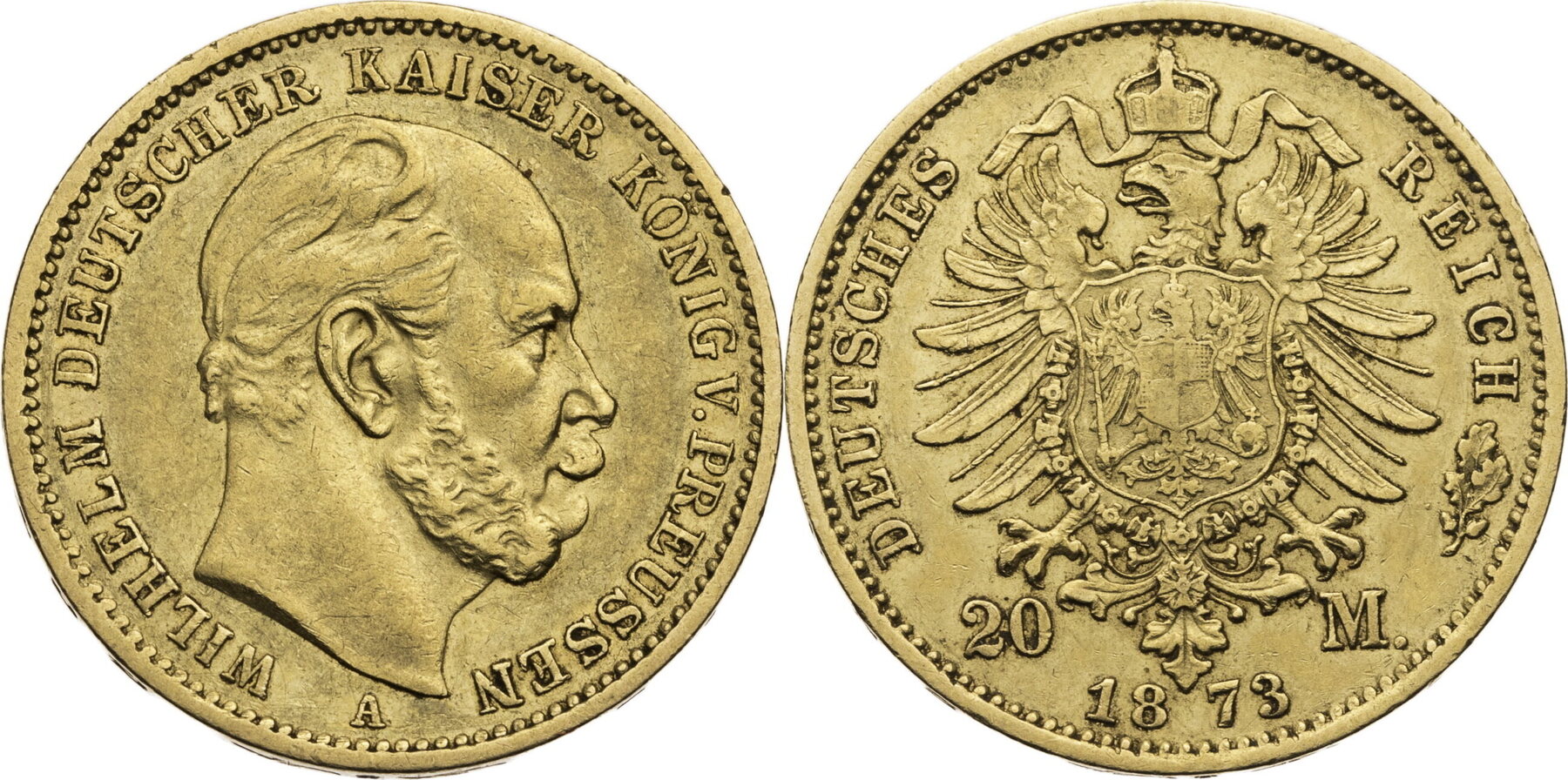 Kaiserreich, Preussen 20 Mark 1873 A Wilhelm I. ss/s | MA-Shops