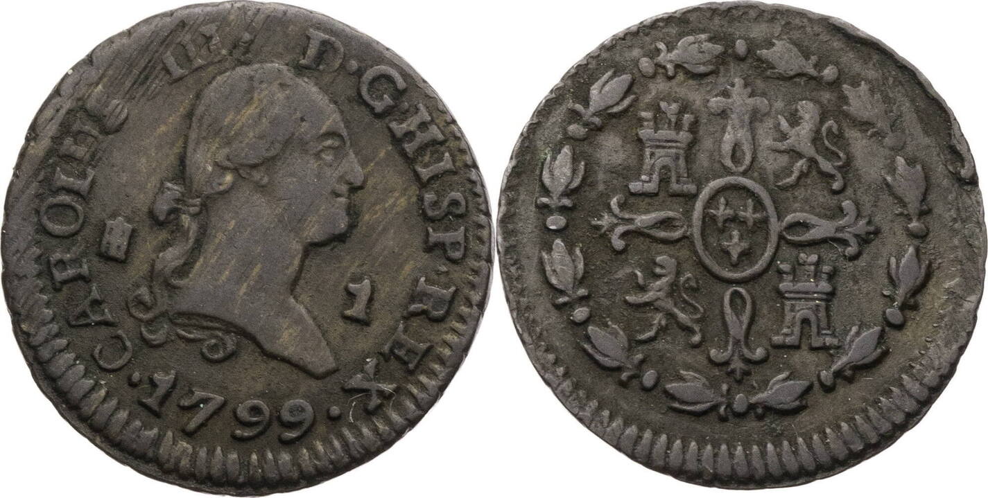 Spanien 1 Maravedi 1799 Karl IV. (1788-1808) - Kursmünze (1788-1802) ss ...