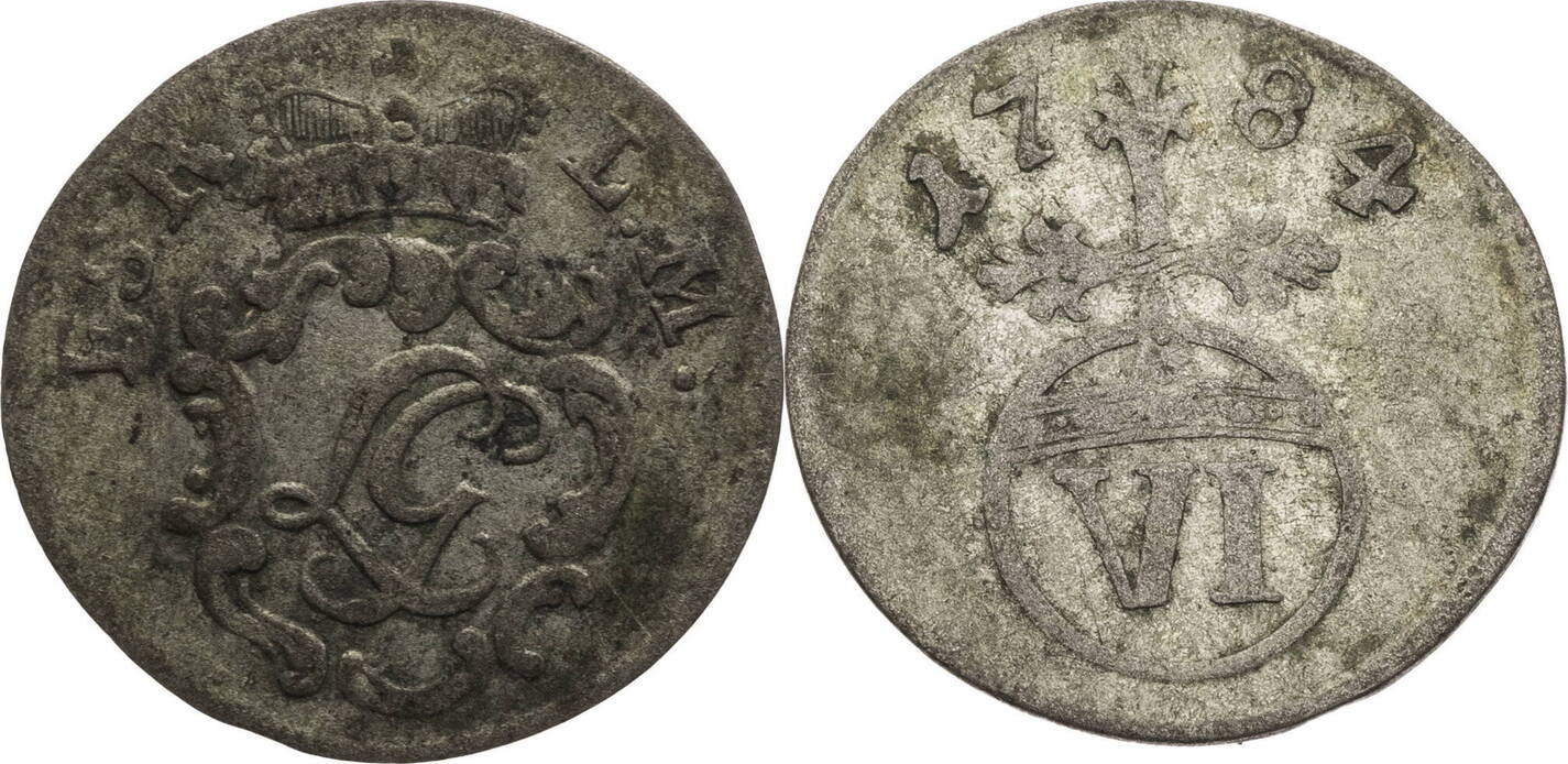 Schwarzburg Rudolstadt 6 Pfennig 1784 Ludwig Günther II. (1767-1790 ...