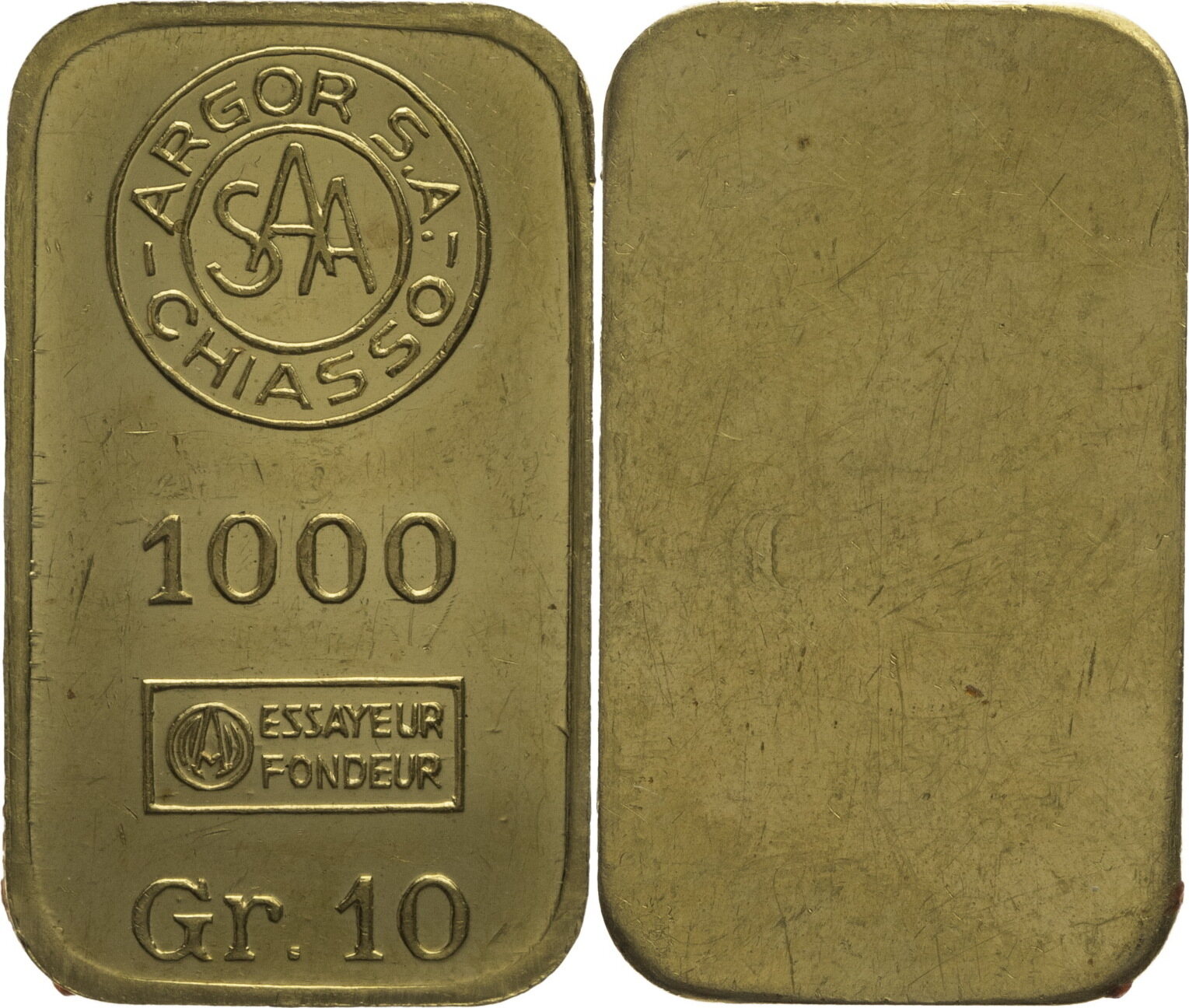 Schweiz, Chiasso Goldbarren o.J. Argor S.A. ss | MA-Shops