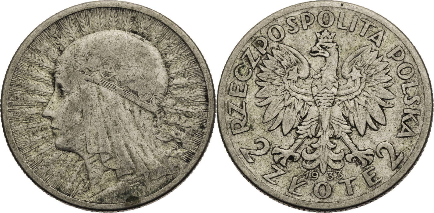 Polen, Republik 2 Zlote 1932 MW Polonia - Kursmünze (1932-1934) s-ss | MA-Shops
