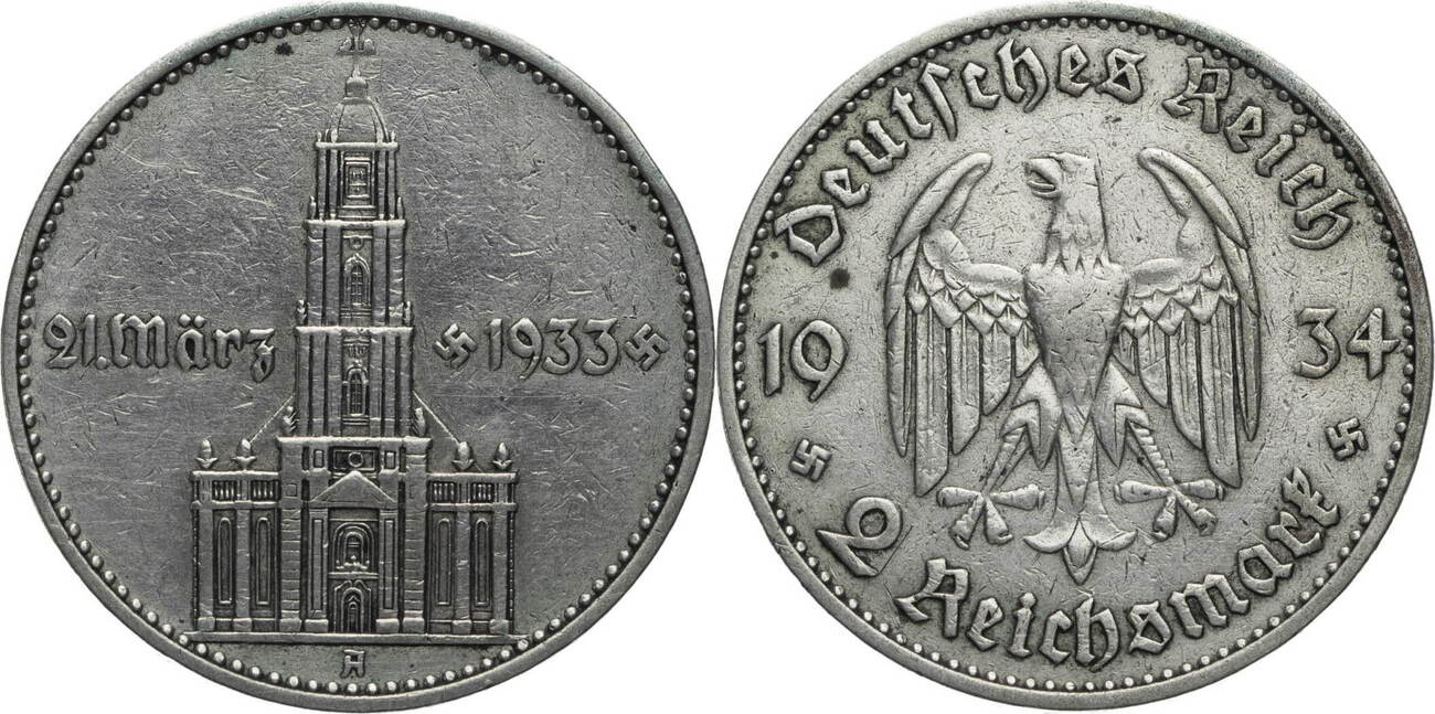 Drittes Reich 2 Reichsmark 1934 A Zum Jahrestag der Eröffnung des ...