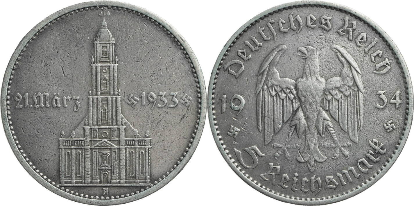 Drittes Reich 5 Reichsmark 1934 A Zum Jahrestag der Eröffnung des ...