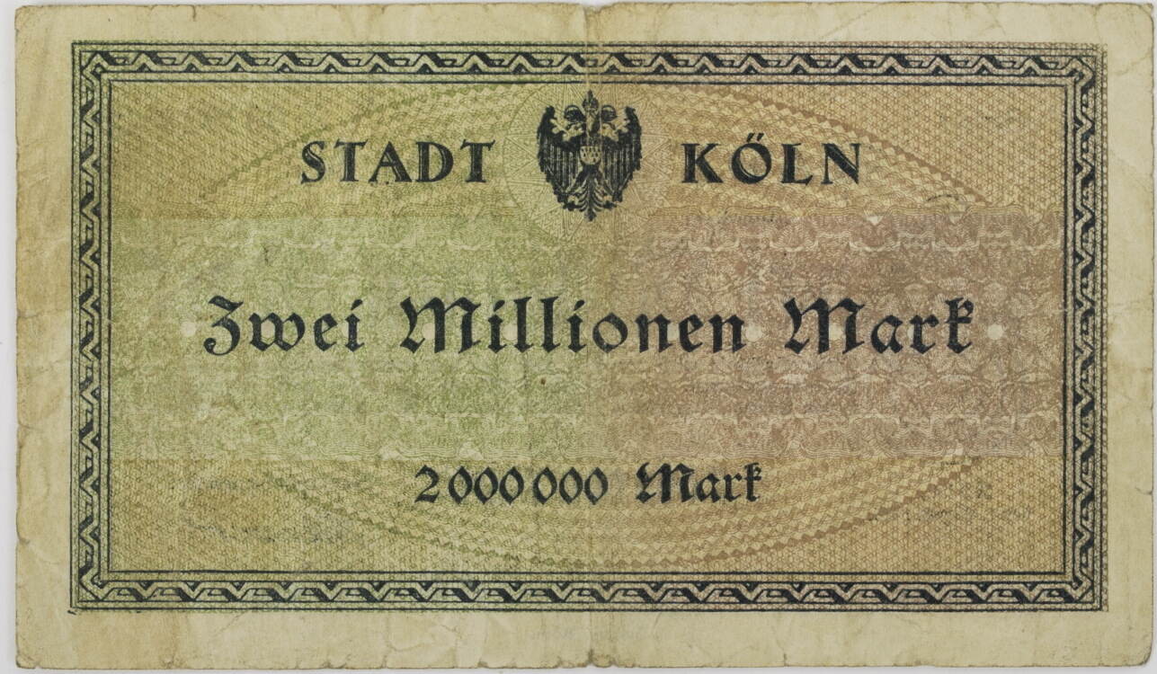 Köln 2000000 Mark 1.8.1923 Gutschein über Zwei Millionen Mark ...