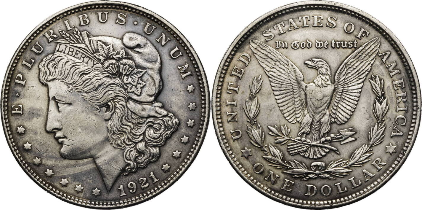 USA 1 Dollar 1921 Morgan Dollar - Kursmünze (1878-1921) ss | MA-Shops