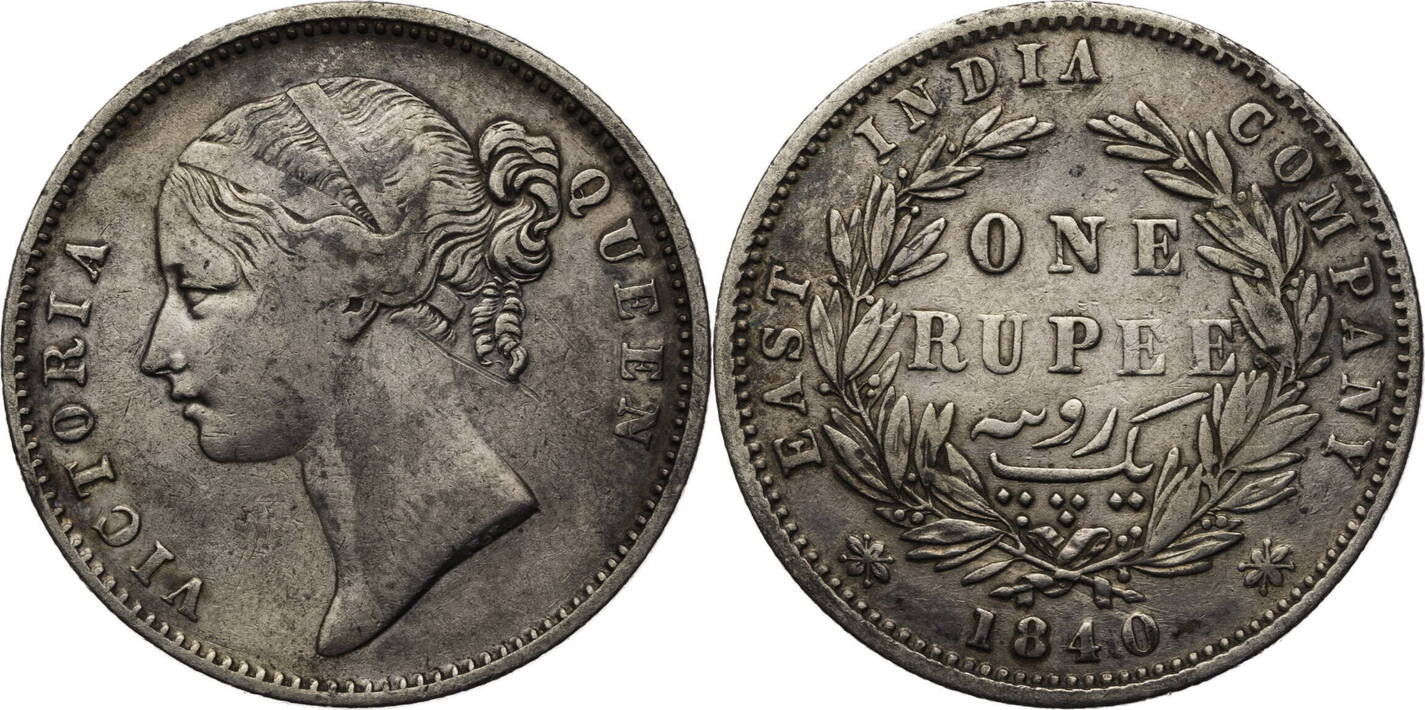 Indien, Britisch 1 Rupee 1840 W.W. Victoria (1837-1901) - Kursmünze ...