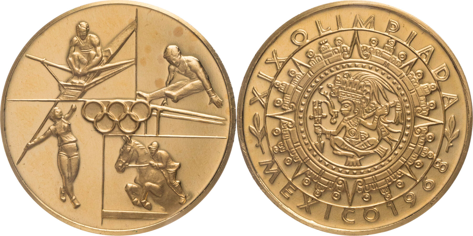 Medaille auf die 19. Olympiade 1968 in Mexiko PP | MA-Shops
