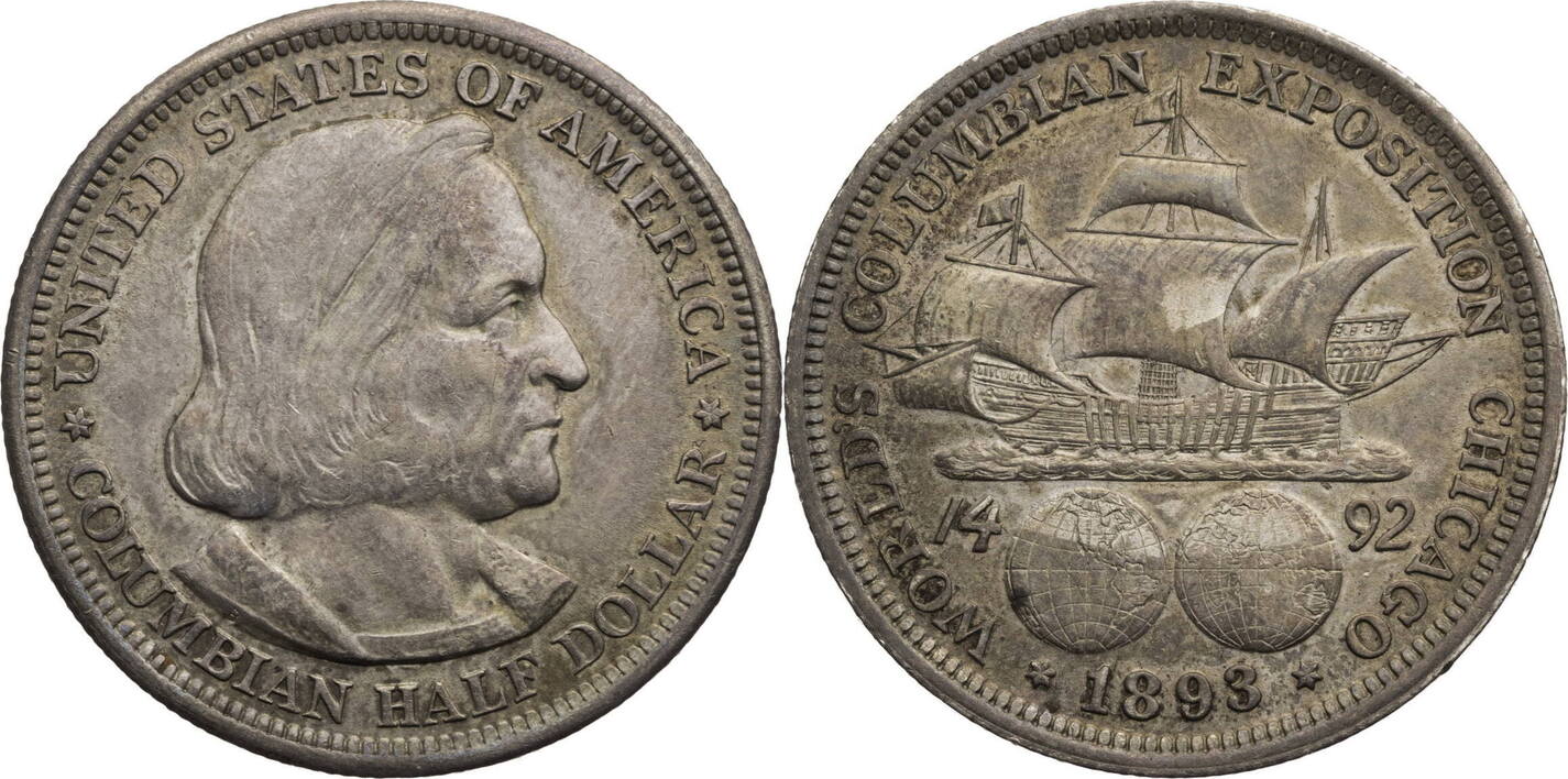 USA 1/2 Dollar 1893 Columbian Exposition Half Dollar ss | MA-Shops