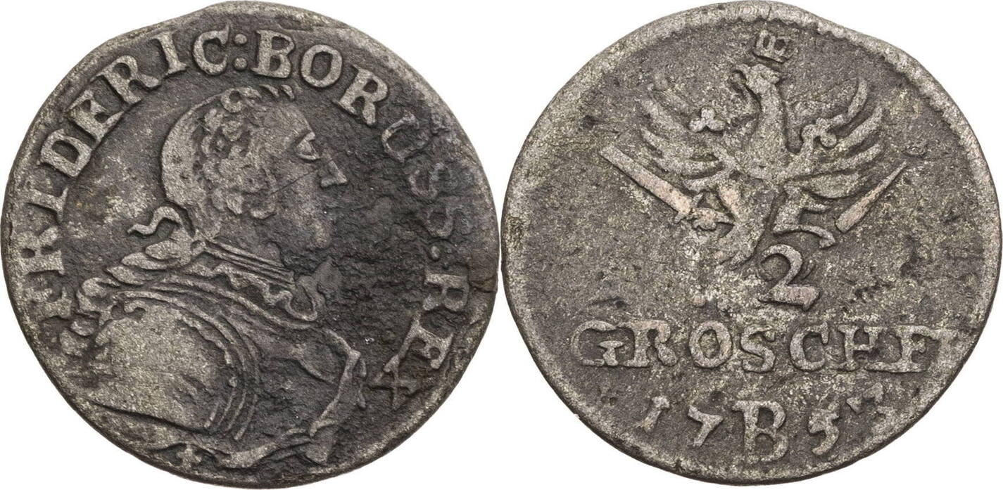 Preussen, Königreich 2 Gröschel 1753 B Friedrich II. (1740-1786 ...